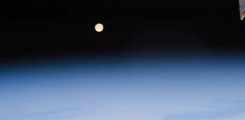 Moonset from the International Space Station - Our Planet